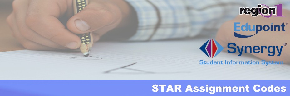 STAR Assignment Codes - ..:: Region 1 > Synergy > News You Can Use